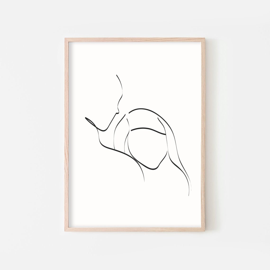 Abstract Love Line Art Couple Line Art One Line Drawing Romantic Print ...
