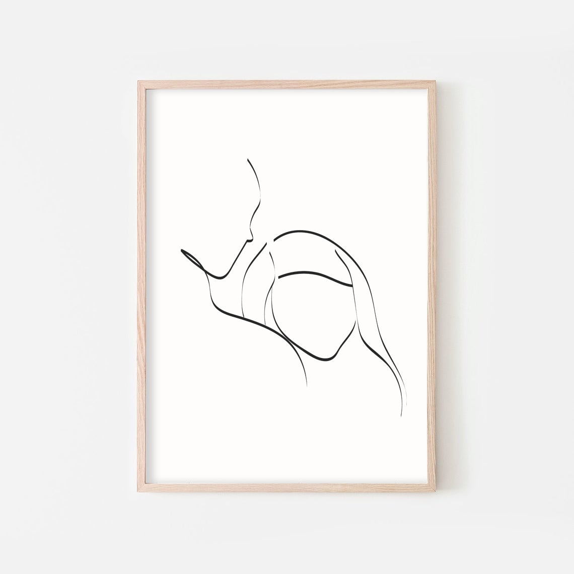 Abstract Love Line Art Couple Line Art One Line Drawing Romantic Print ...