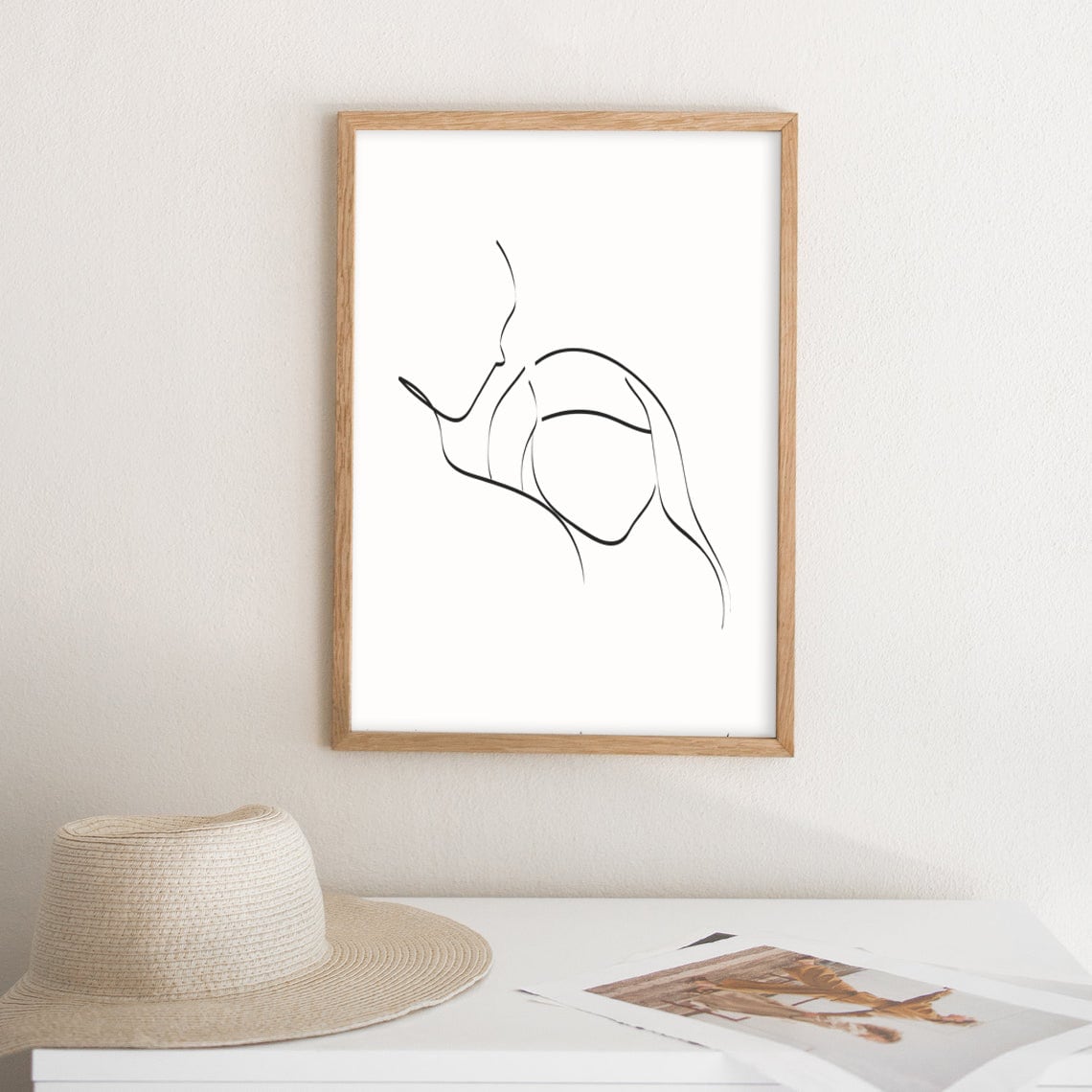 Abstract Love Line Art Couple Line Art One Line Drawing Romantic Print ...
