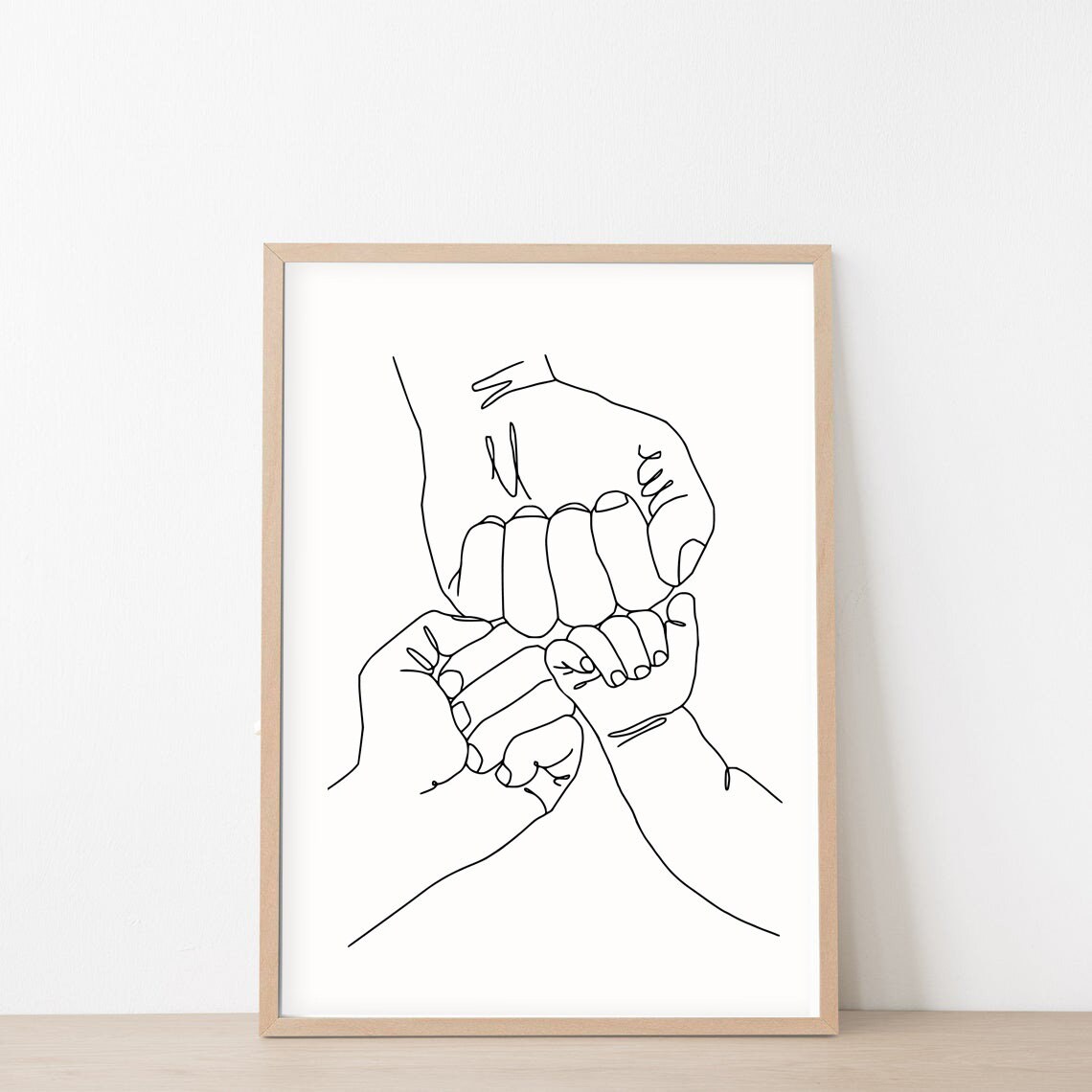 Family Hands Line Artone Line Art Family Print Newborn Wall - Etsy
