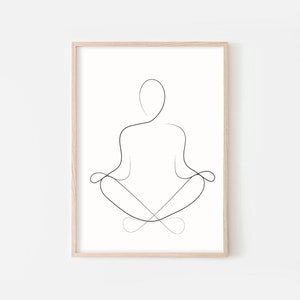 Yoga Print Set of 3, Yoga Abstract Art, Yoga Gift Ideas,black and White ...