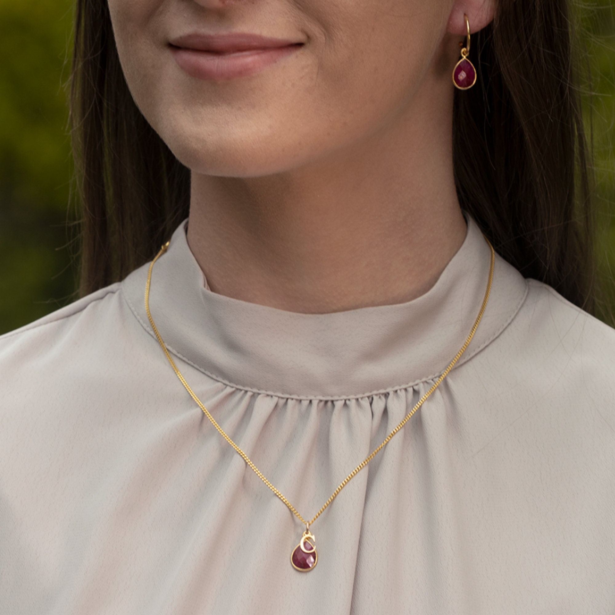 Gold Ruby Necklace Genuine Ruby Birthstone Necklace July - Etsy