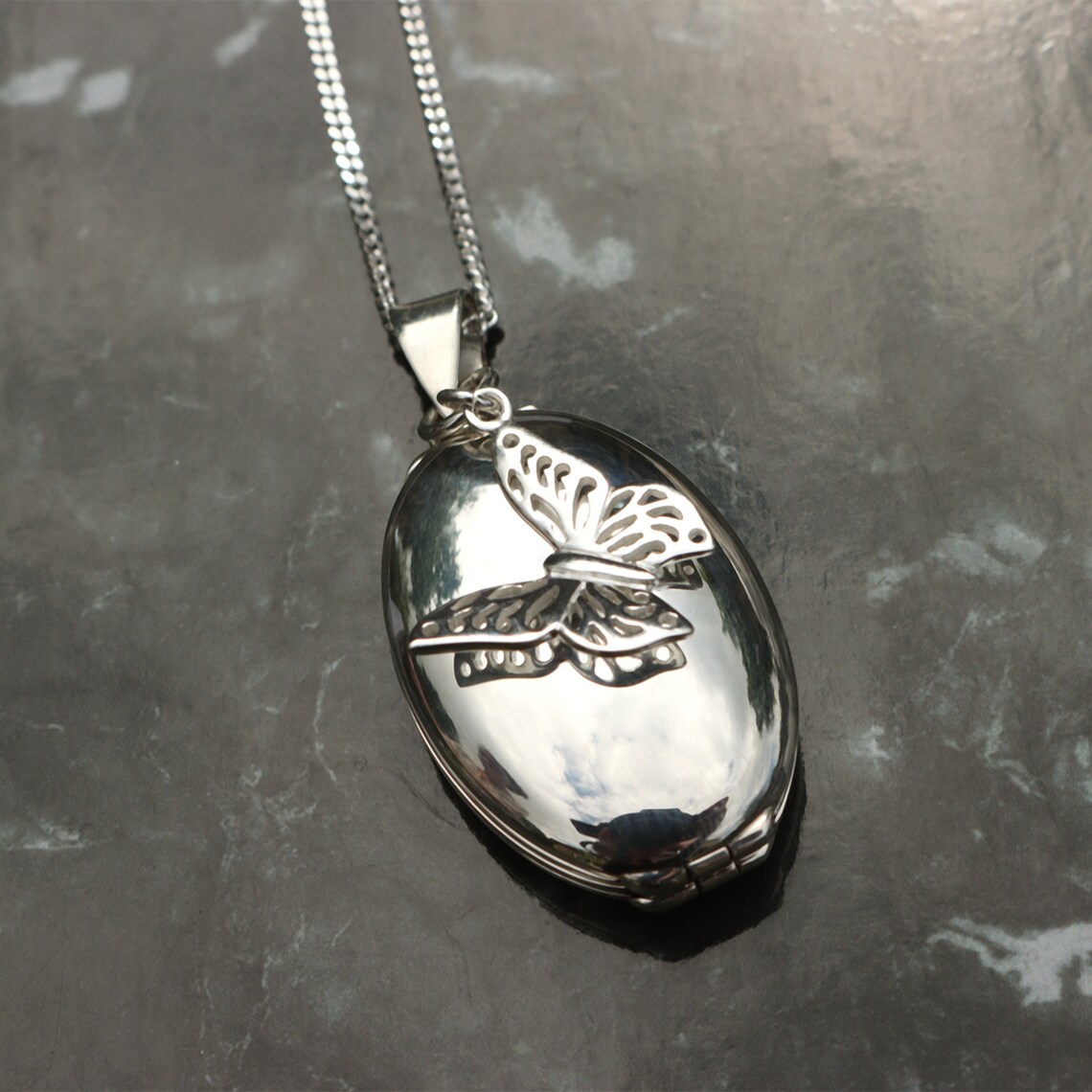 Sterling Silver Locket Necklace Four Photo Locket Oval - Etsy