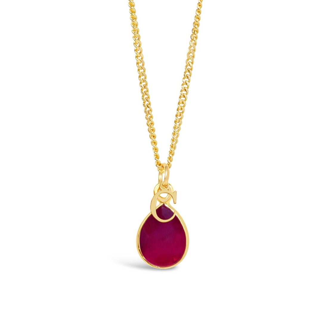 Gold Ruby Necklace Genuine Ruby Birthstone Necklace July - Etsy