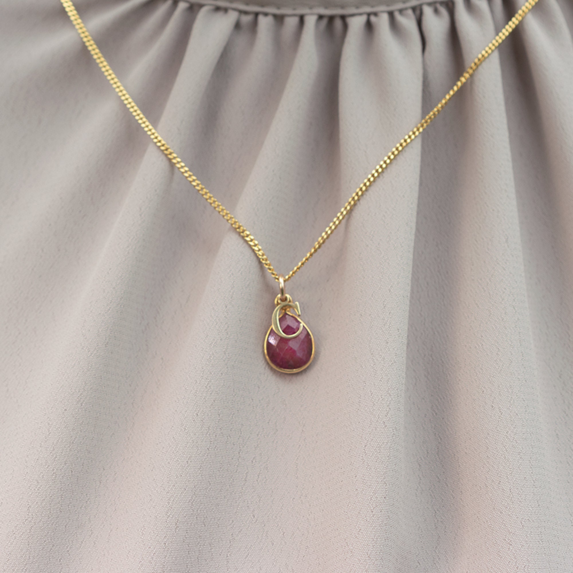 Gold Ruby Necklace Genuine Ruby Birthstone Necklace July - Etsy