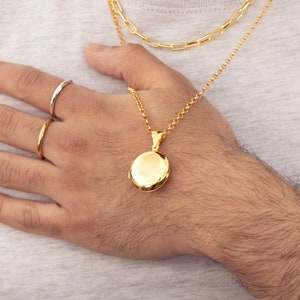 Personalised 18 Carat Gold Vermeil Men's Locket Necklace - Photo ...