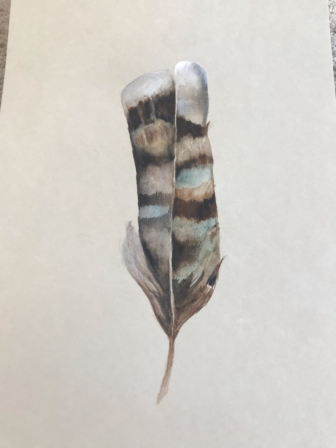 Feathers Wall Art Bespoke & Hand-Painted Watercolour Sold | Etsy