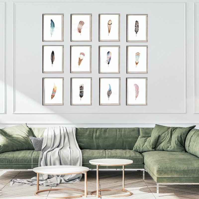 Feather Prints Wall Art - Etsy
