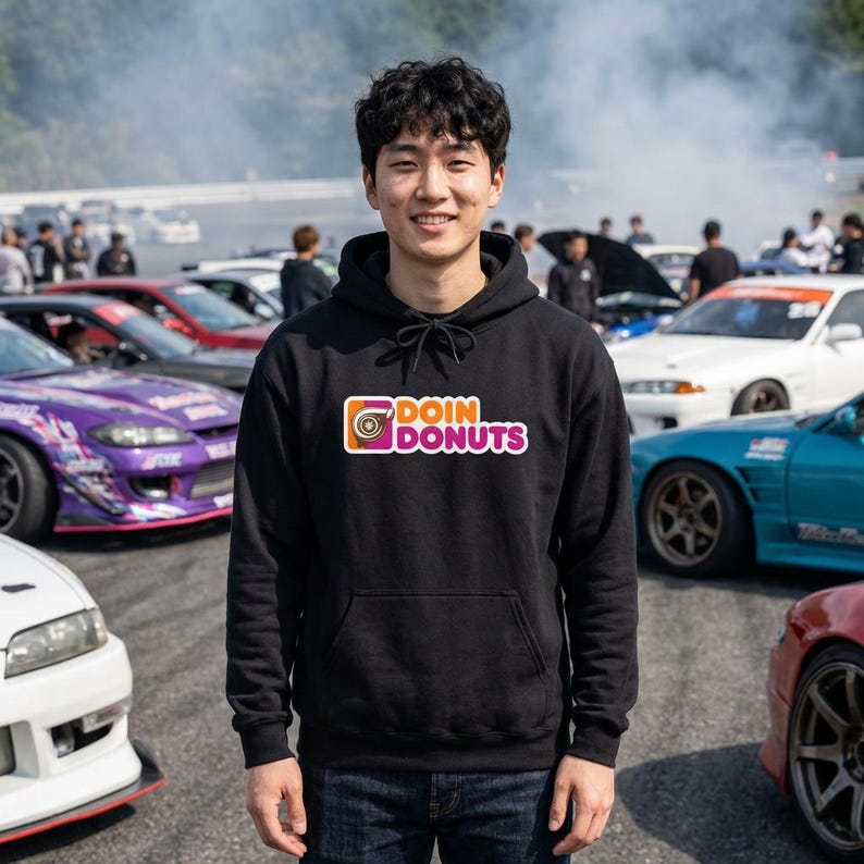 Doin Donuts Hoodie: Funny Turbo Drift Car Enthusiast Gift, JDM ...