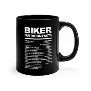Biker Nutrition Facts Coffee Mug, Funny Biker Mug, Motorcycle Mug, Motorcycle Gifts, Gift for ...
