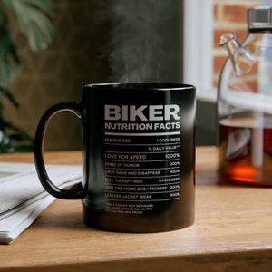 Biker Nutrition Facts Coffee Mug, Funny Biker Mug, Motorcycle Mug, Motorcycle Gifts, Gift for ...