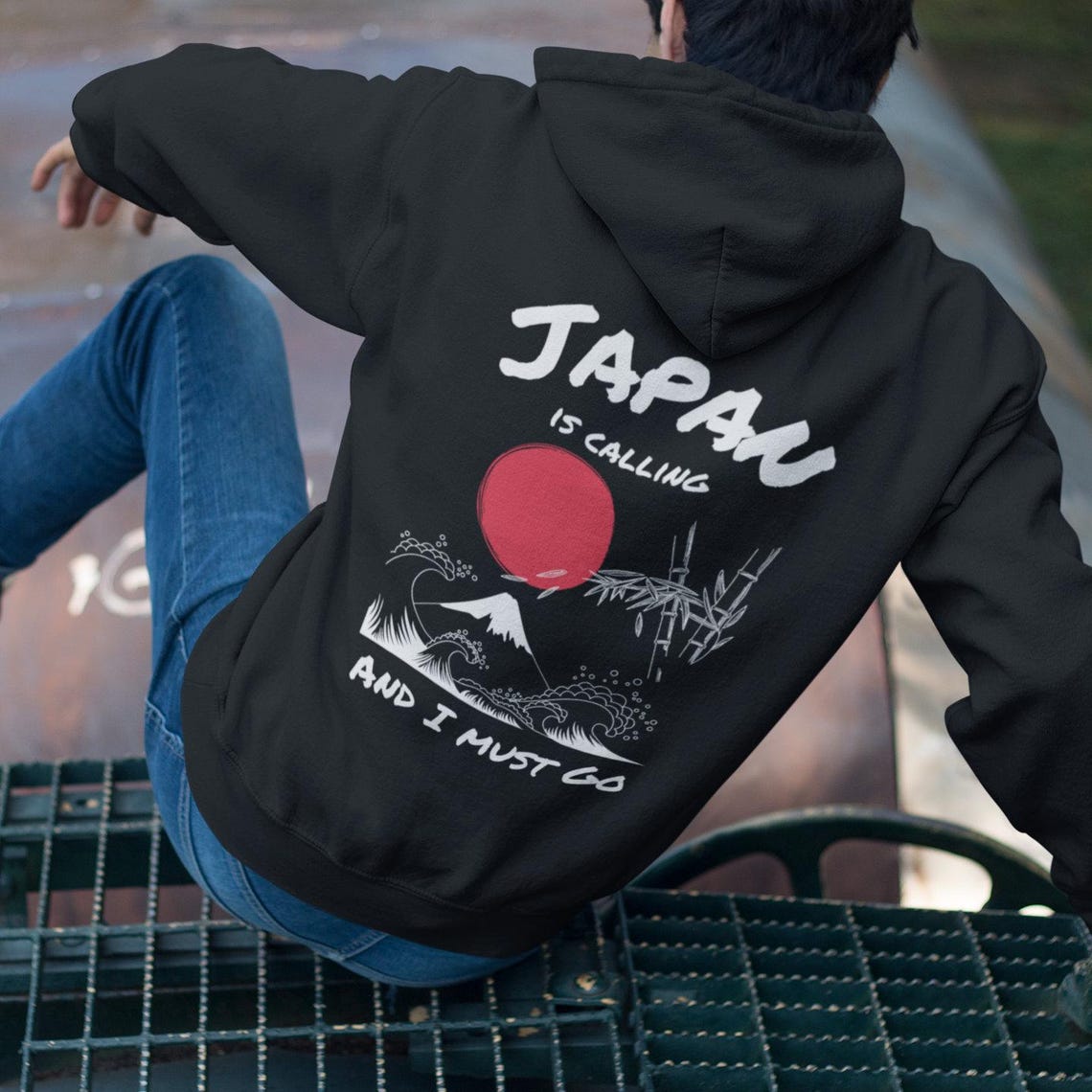 Japan is Calling Hoodie: Fuji Mountain Graphic Travel Sweatshirt - Etsy