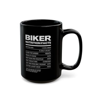 Biker Nutrition Facts Coffee Mug, Funny Biker Mug, Motorcycle Mug, Motorcycle Gifts, Gift for ...