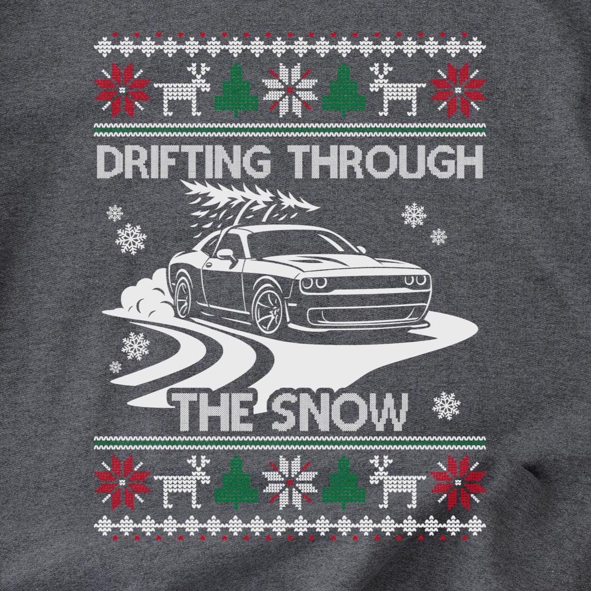 Drifting Through the Snow Ugly Christmas Crewneck Sweatshirt, Widebody ...