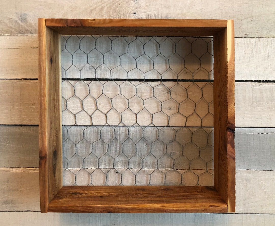 Chicken Wire Shelf | Farmhouse Style Shelf | Chicken Wire Box Shelf ...