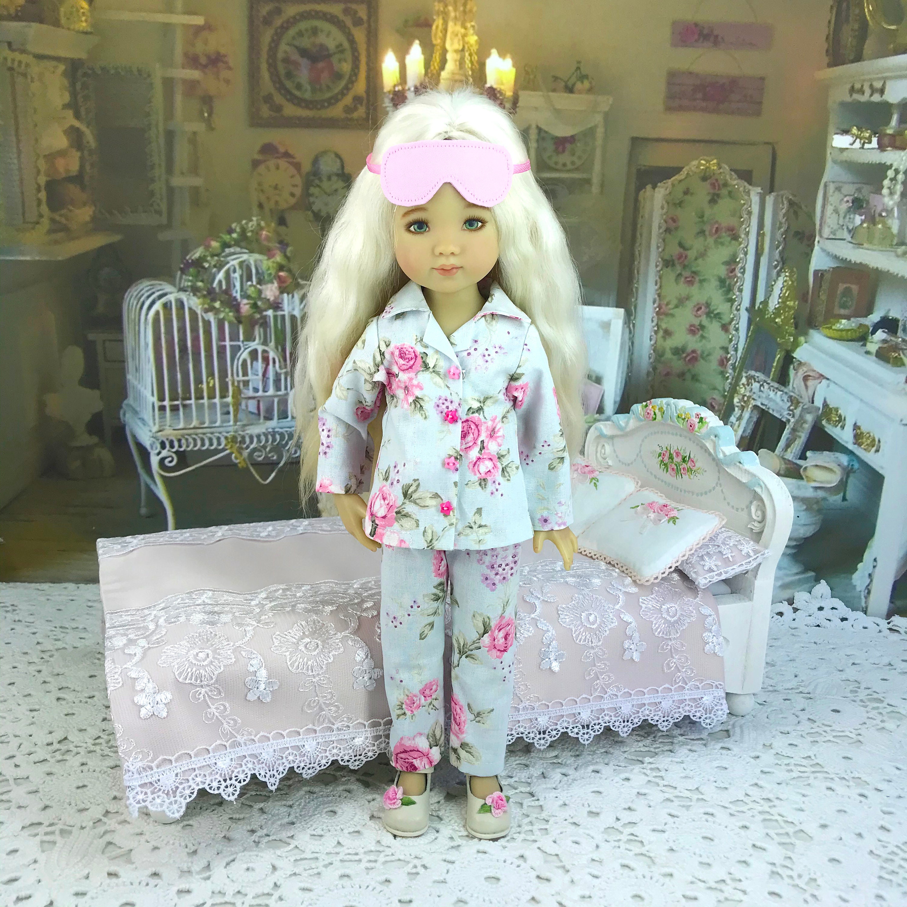 Doll Clothes Patterns and Sewing Master Class Little Darling Doll Pajamas for Paola Reina Dolls ...