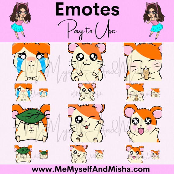 Hamster twitch emote animated emote Hamster emotes Bundle of six ...