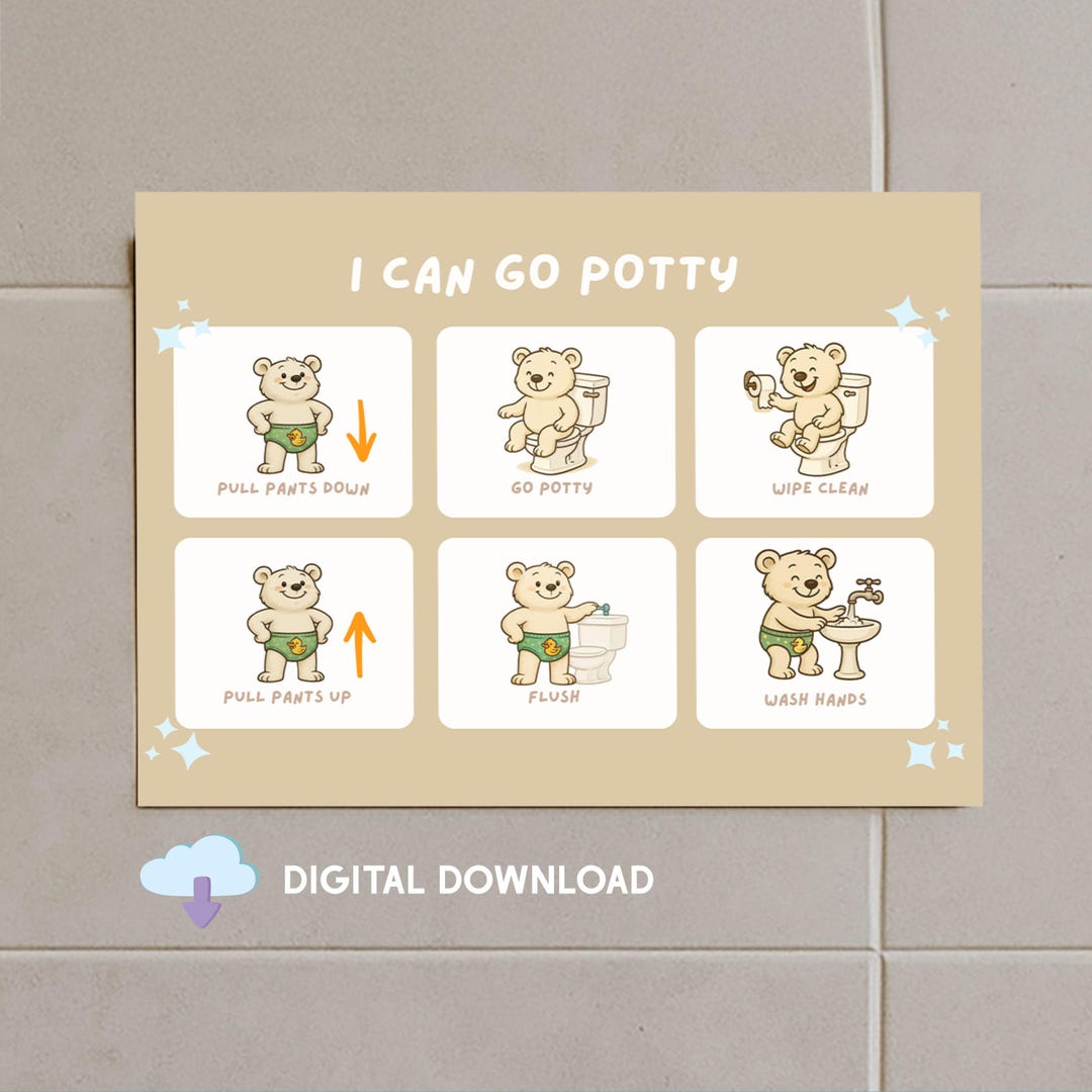 Potty Routine Visual Chart for Kids Toilet Schedule Digital Download ...