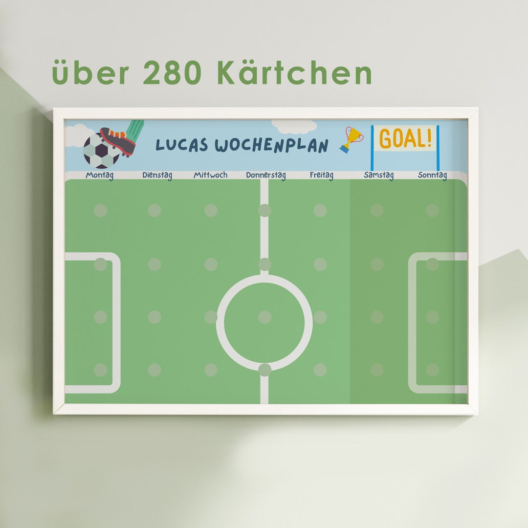 Weekly Planner for Children With Football Motif Children's Planner With ...