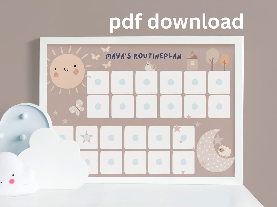 Routineplan für Kinder PDF download personalisiert Abendroutine Kinder ...