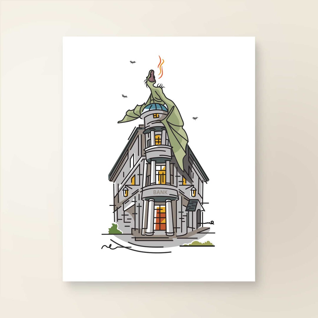 GOBLIN BANK | Wizard Graphic Line Art Print Collection | Room Decor ...
