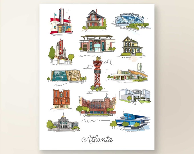 GEORGIA CAPITAL | Art Wall Decor | Atlanta Landmark Series | Poster ...