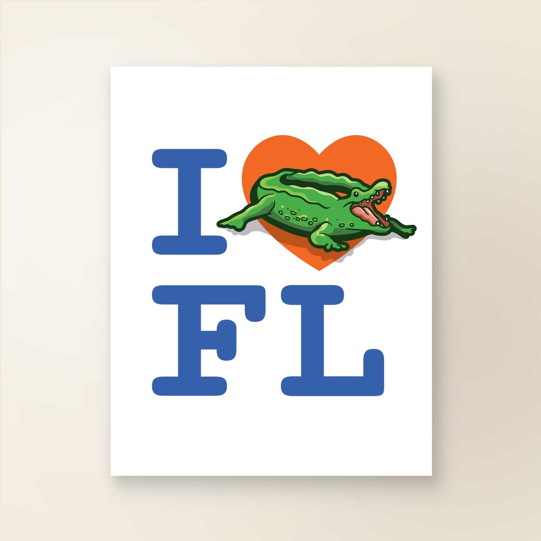 I HEART FLORIDA | Art Wall Decor | Collegiate Print Series | University ...