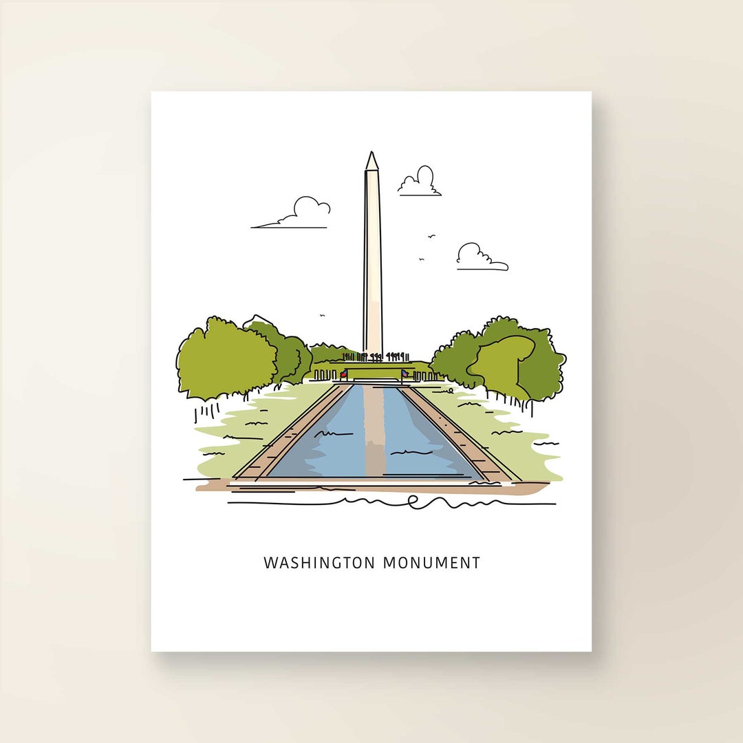 WASHINGTON MONUMENT | Art Wall Decor | Washington D.C. Iconic Landmark ...