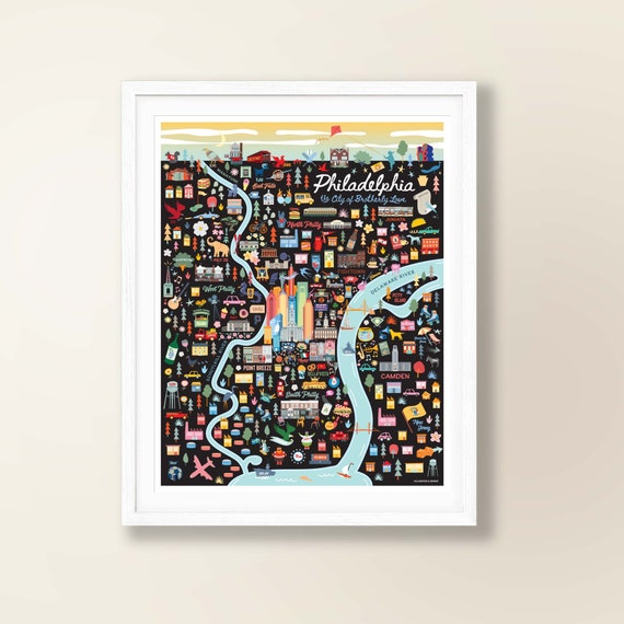 PHILADELPHIA PA Map Art Wall Decor City Map Philadelphia | Etsy