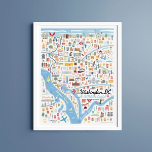 Washington DC Wall Art Map Washington DC DC City Map | Etsy