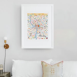 COLUMBUS OH Map Art Wall Decor | City Map Columbus Ohio | Art Print ...