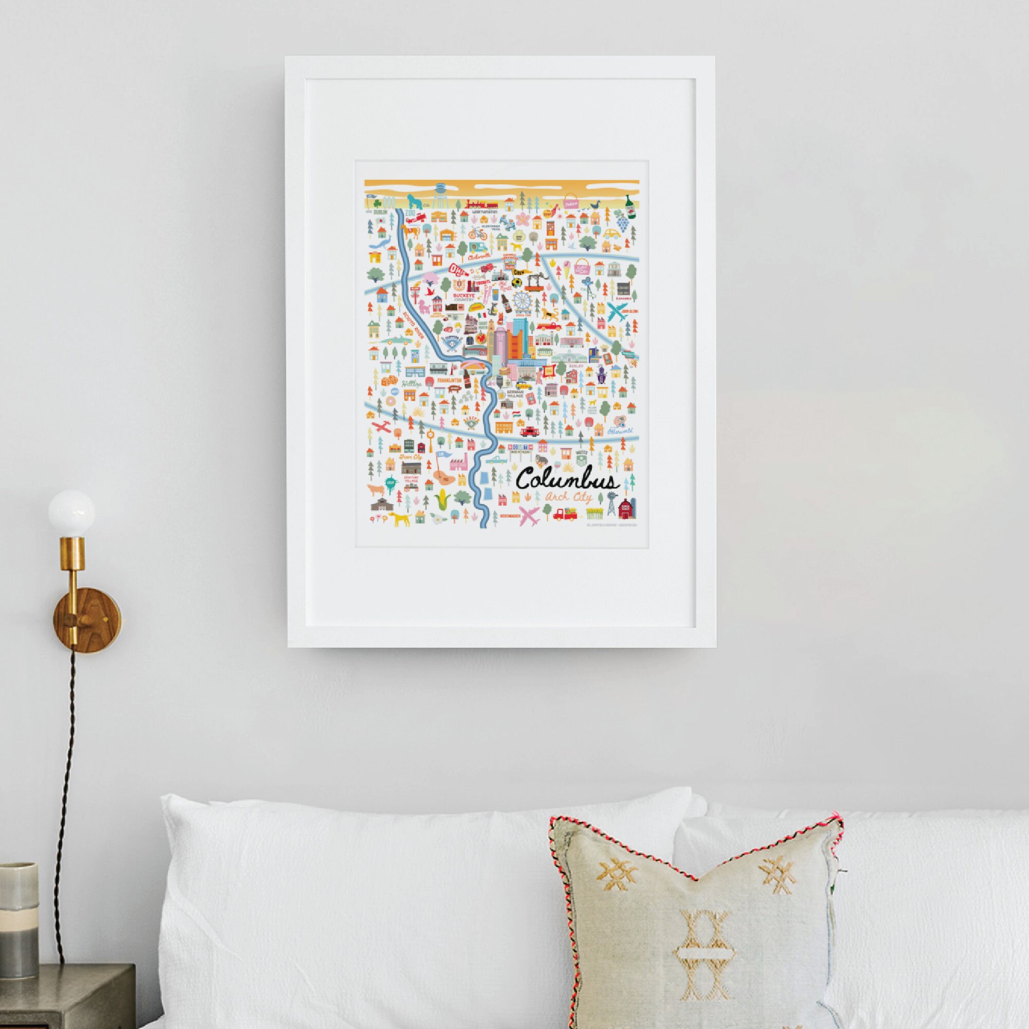 COLUMBUS OH Map Art Wall Decor City Map Columbus Ohio Art | Etsy