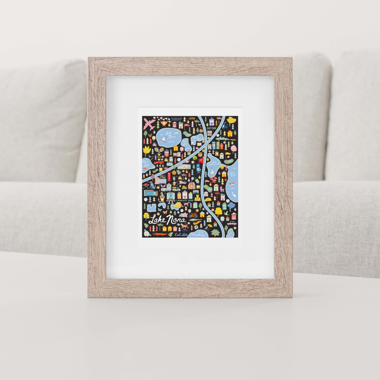 LAKE NONA FL Map Art Wall Decor | City Map Lake Nona Florida | Art ...