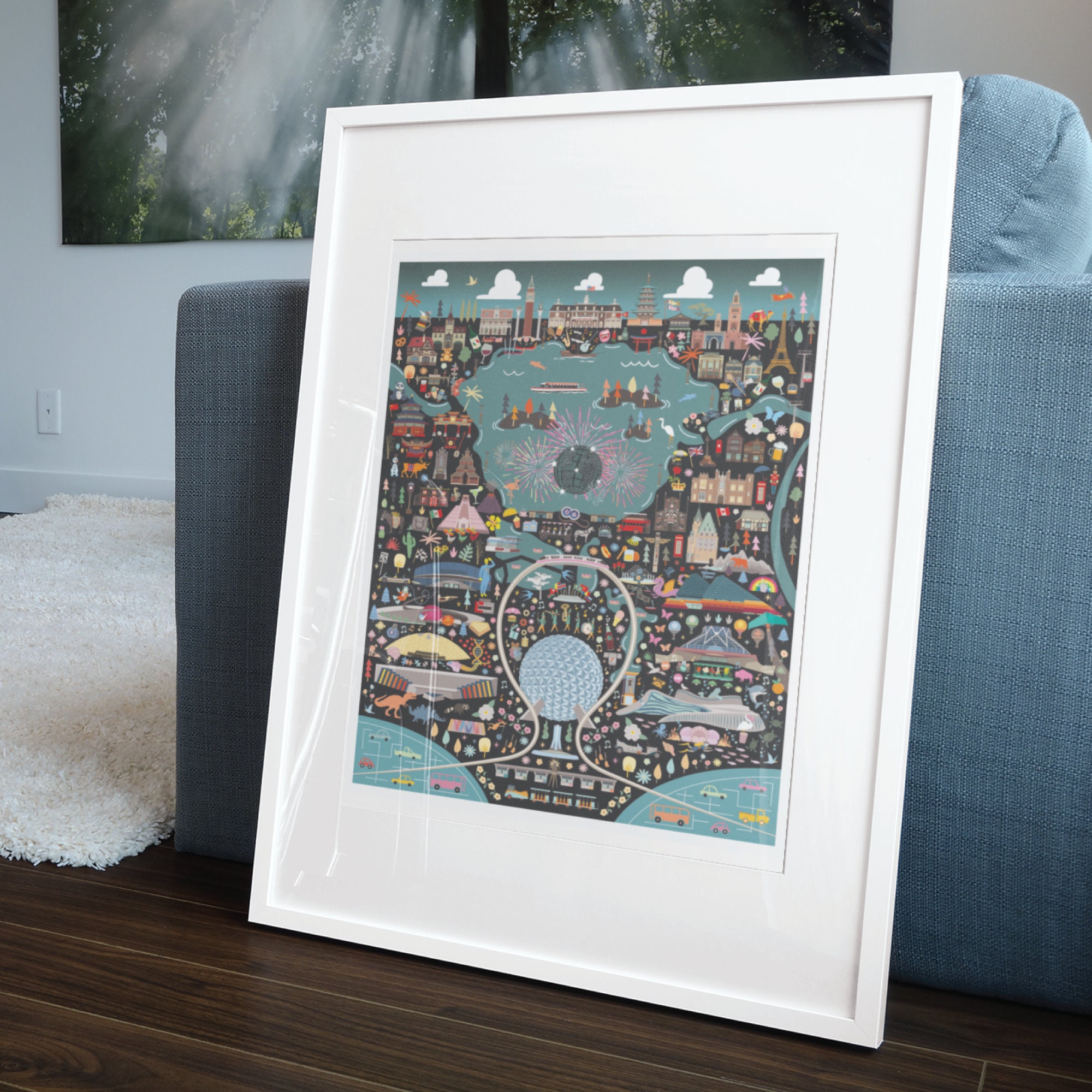EPCOT Map Poster Whimsical Home Decor Epcot Park Map - Etsy