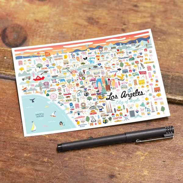 Los Angeles Postcard - Etsy