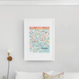 CHARLESTON SC City Map Art Poster | Charleston South Carolina Home ...
