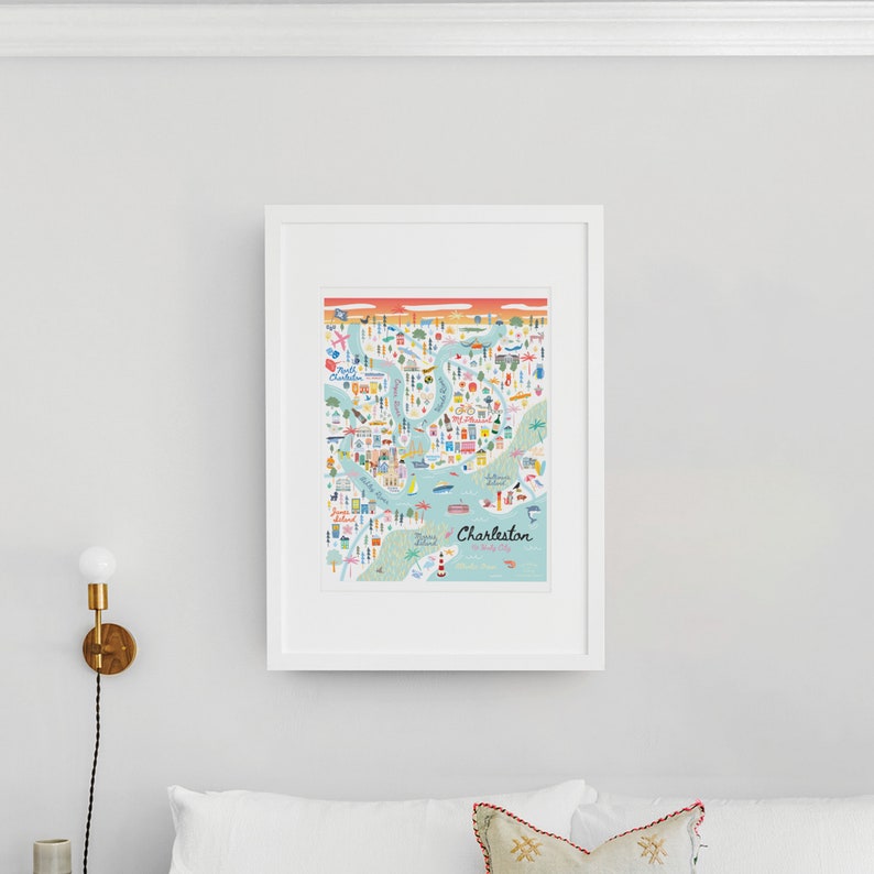 CHARLESTON SC City Map Art Poster Charleston South Carolina - Etsy
