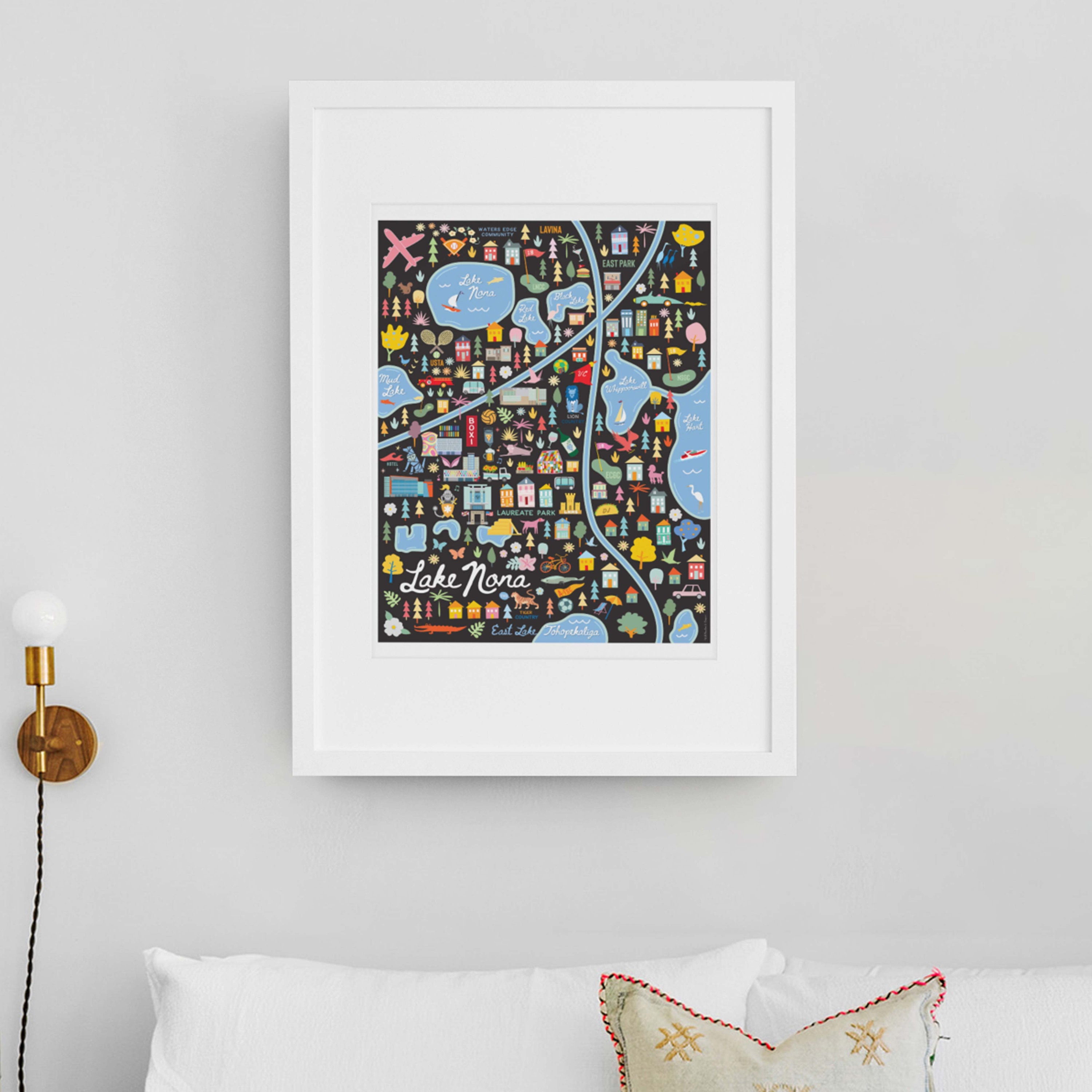 LAKE NONA FL Map Art Wall Decor City Map Lake Nona Florida | Etsy