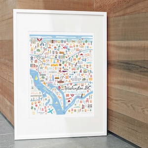 WASHINGTON DC Wall Art | Map Washington DC | District of Columbia City ...