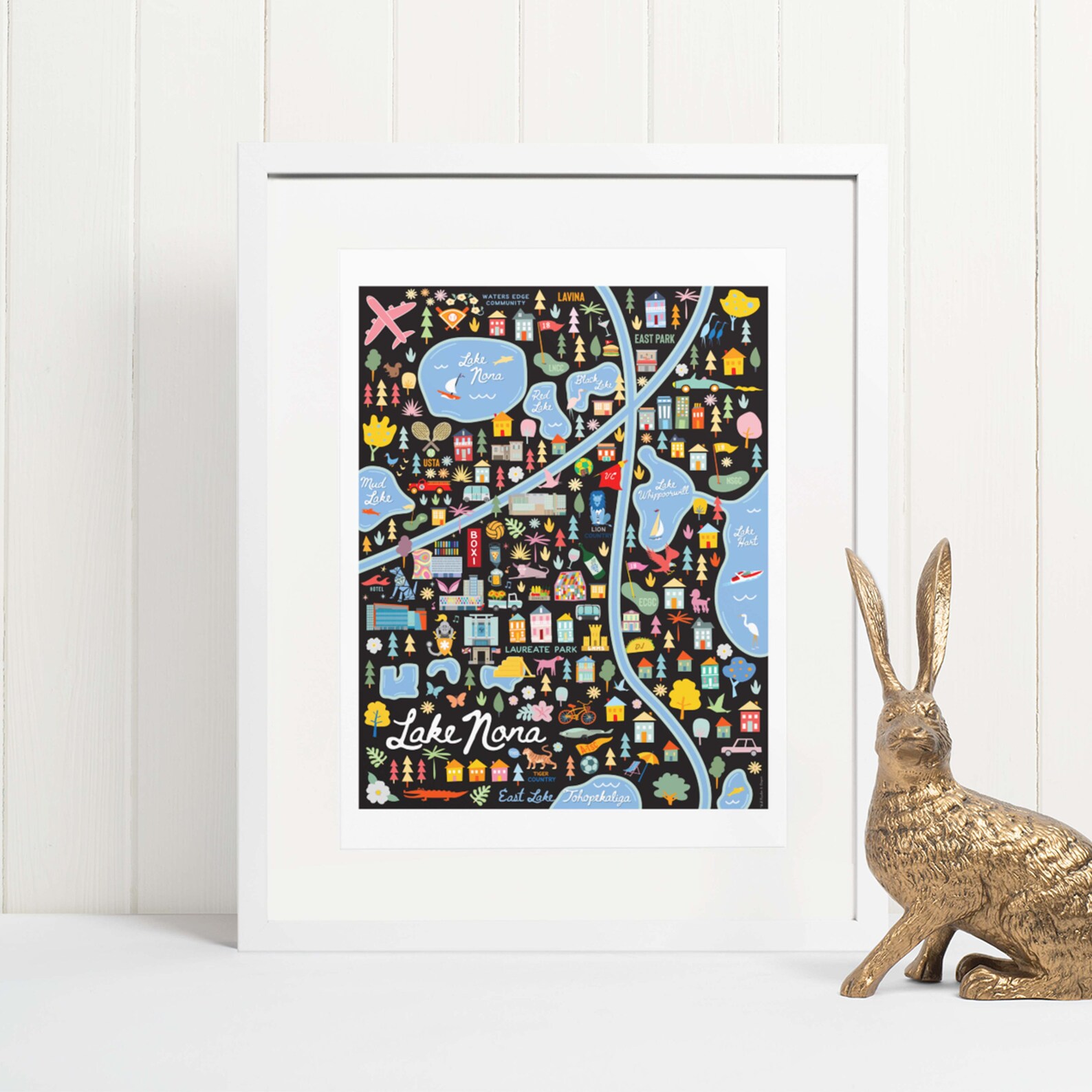 LAKE NONA FL Map Art Wall Decor | City Map Lake Nona Florida | Art ...