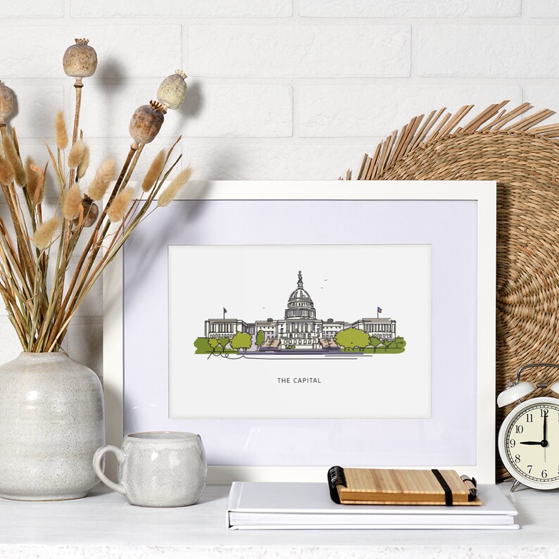 THE CAPITAL | Art Wall Decor | Washington D.C. Iconic Landmark Series ...