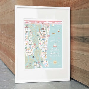 AMELIA ISLAND FL Map Art Wall Decor City Map Amelia Island Florida Art ...