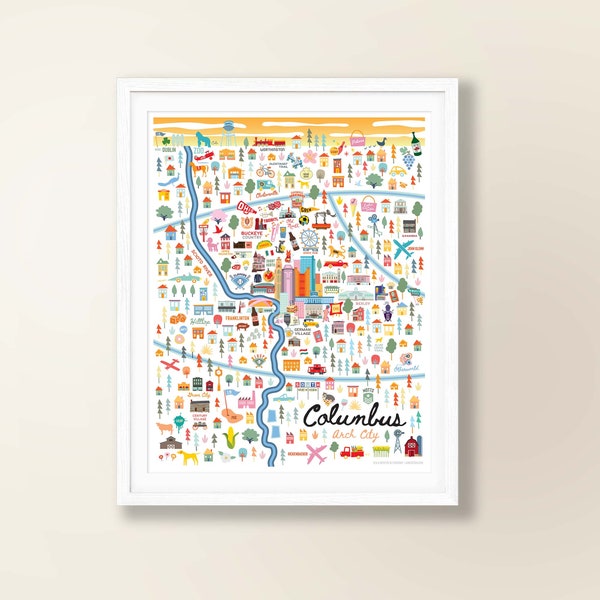 Columbus Map - Etsy
