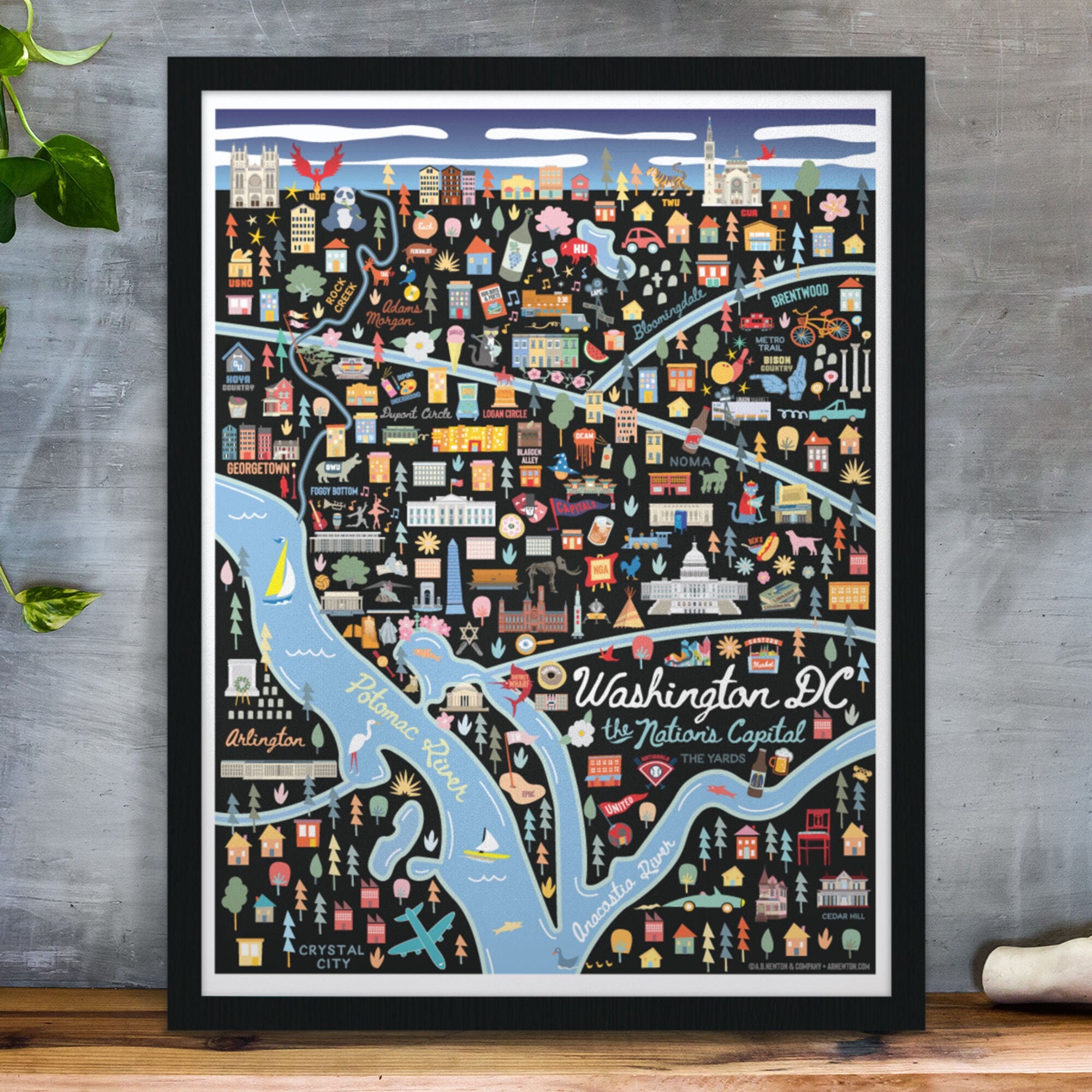 WASHINGTON DC Map Art Wall Decor City Map District of - Etsy Norway