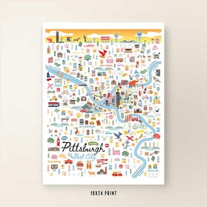 PITTSBURGH PA Map Art Wall Decor | City Map Pittsburgh Pennsylvania ...