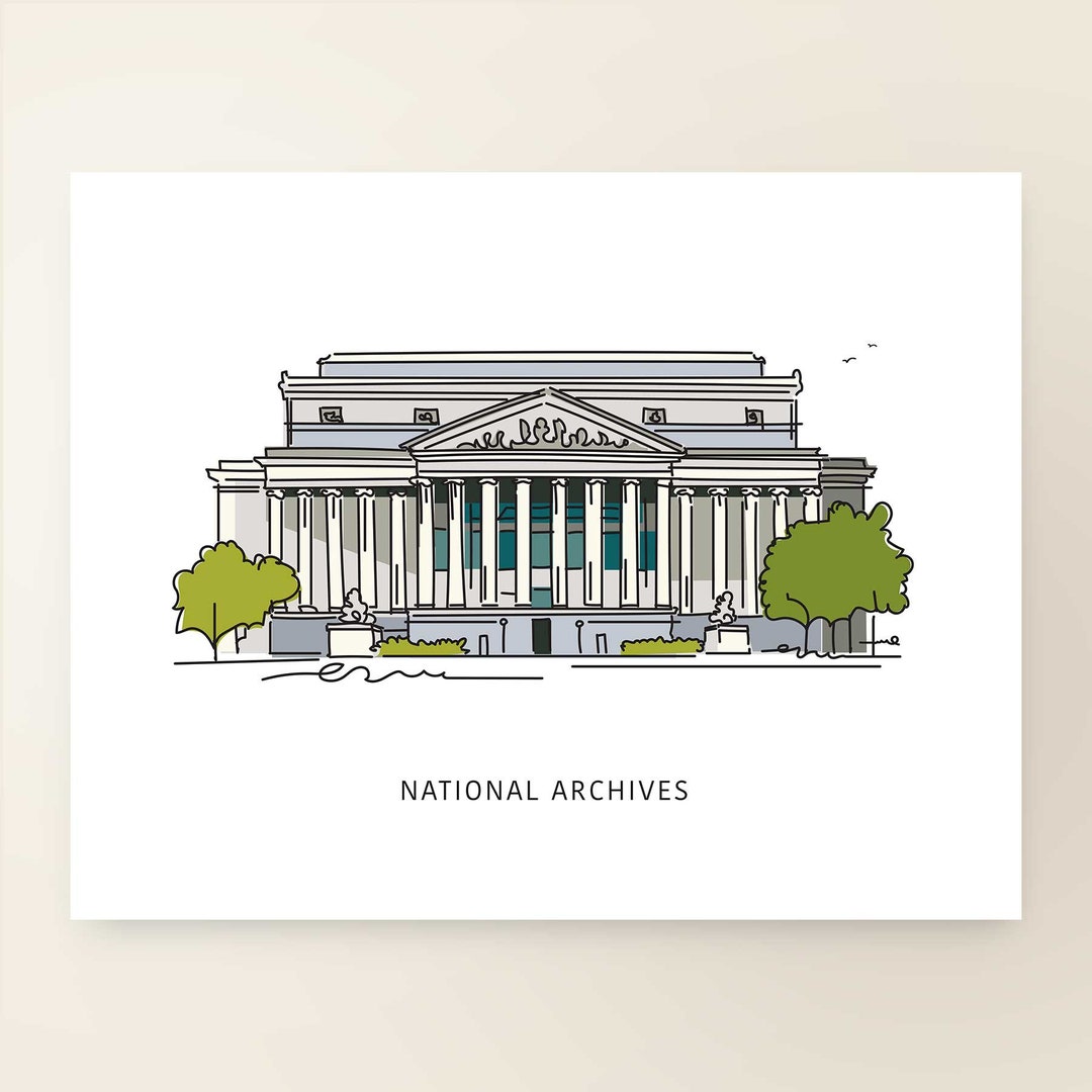 NATIONAL ARCHIVES | Art Wall Decor | Washington D.C. Iconic Landmark ...