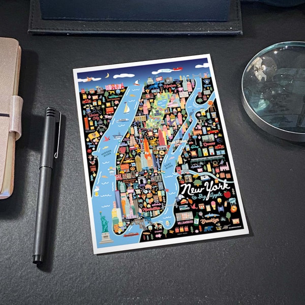 New York Map Art - Etsy
