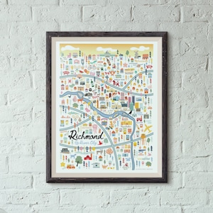 RICHMOND VA Map Art Wall Decor | City Map Richmond Virginia | Art Print ...