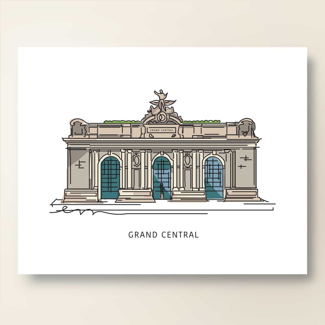 GRAND CENTRAL | Art Wall Decor | NYC Iconic Landmark Series | Poster ...