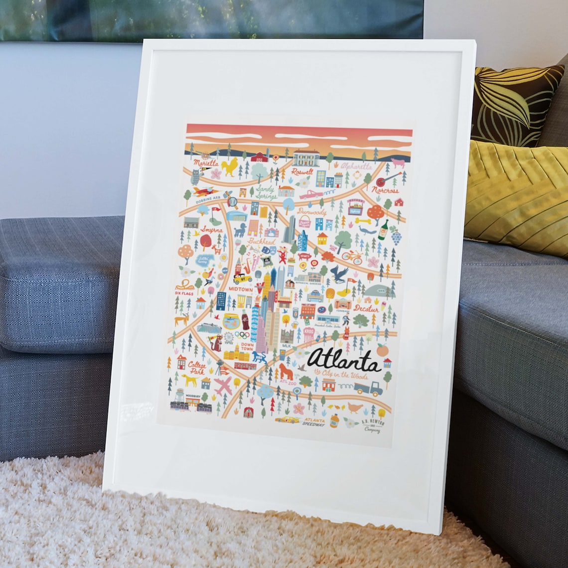 ATLANTA GA Wall Art Print Wall Decor Atlanta Georgia City - Etsy